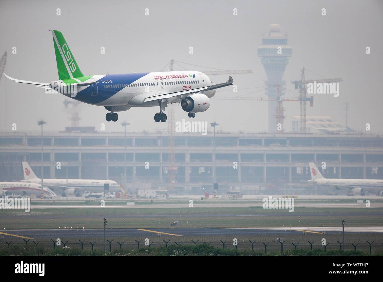 China's first domestically-developed large passenger jet C919 of COMAC ...