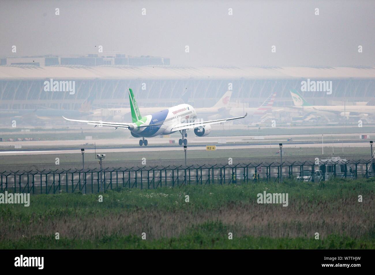 China's first domestically-developed large passenger jet C919 of COMAC ...