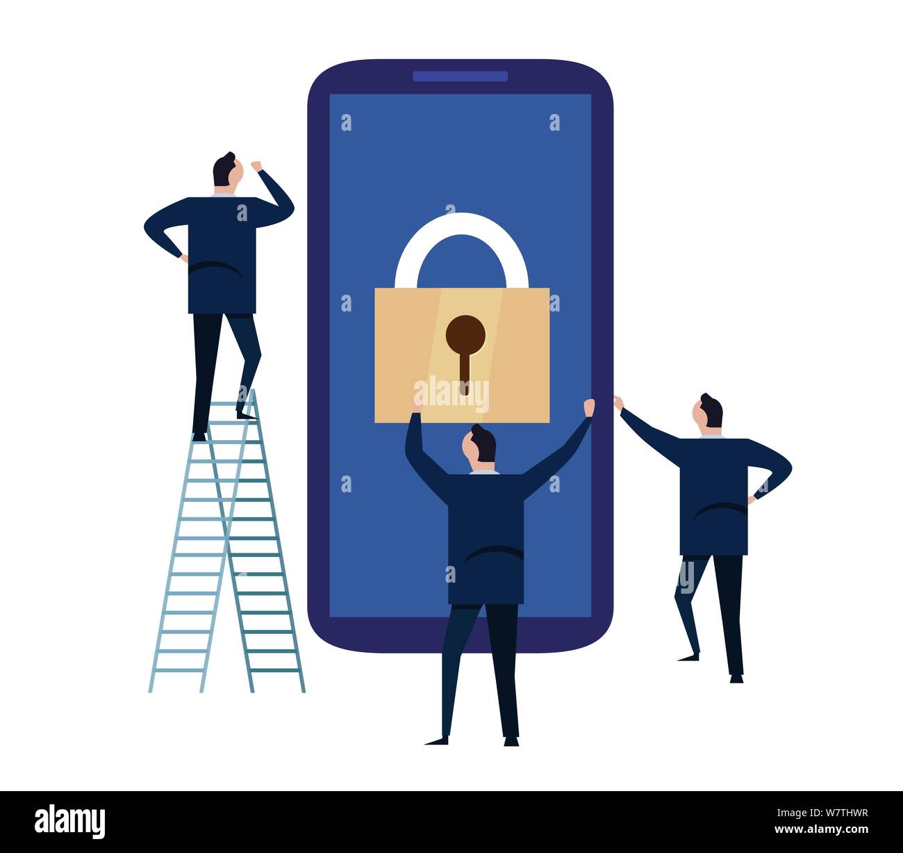 Mobile Device Security Cyber Security Concept Protecting Personal