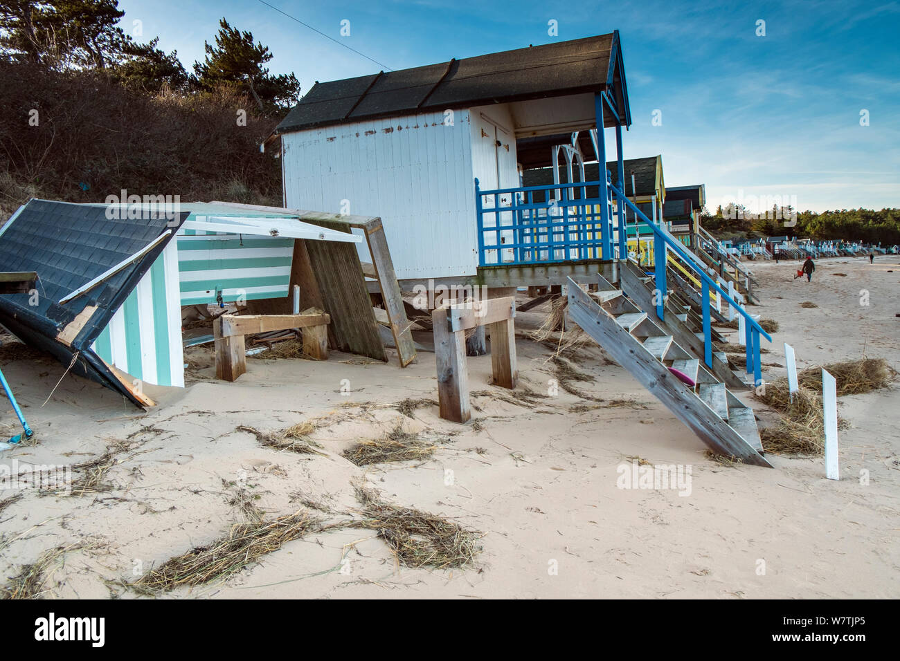 Destroyed and damaged beach huts after the 6th December east coast ...