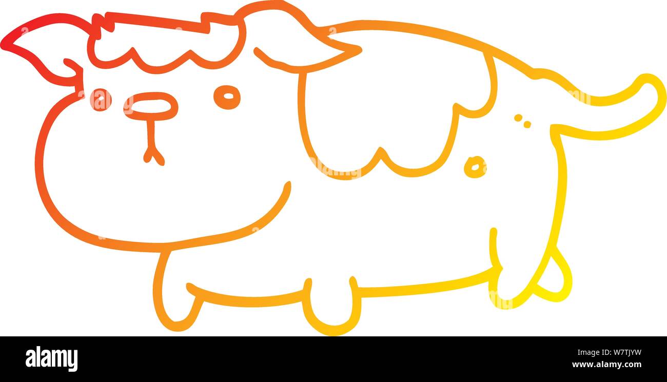 warm gradient line drawing of a cartoon dog Stock Vector Image & Art ...