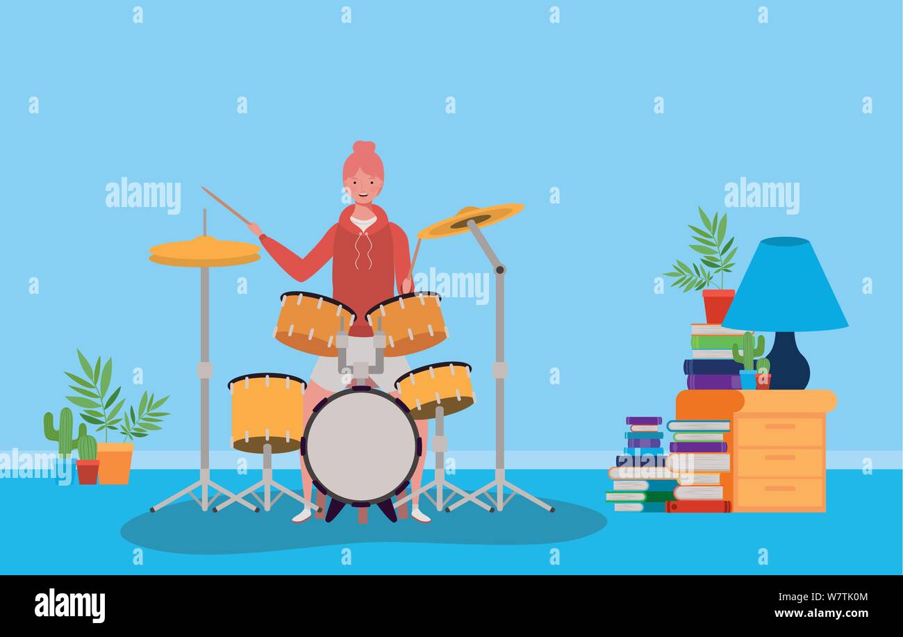 Battery Of Drums Stock Vector Images - Alamy