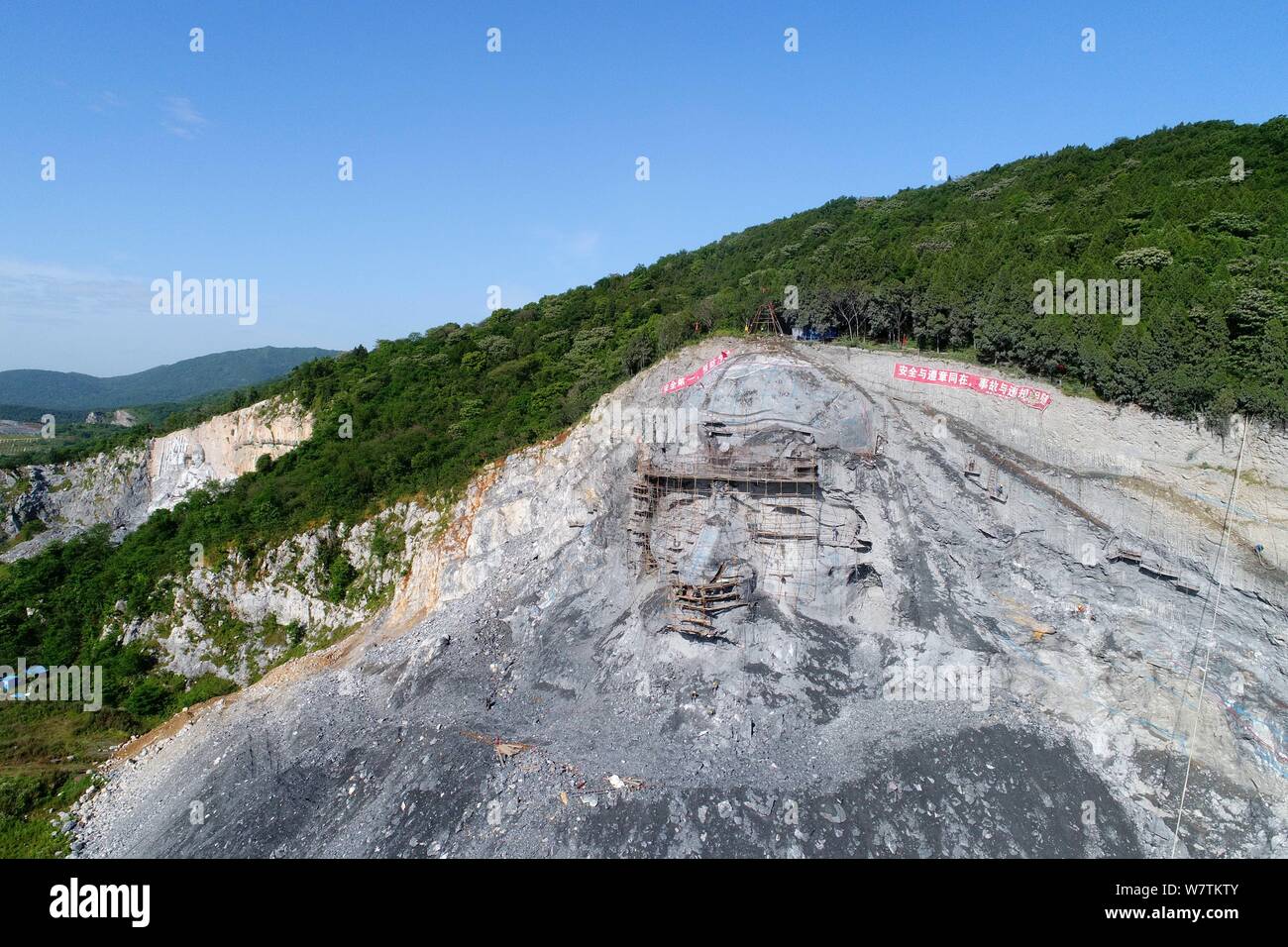 Sculptures of Fuxi, a culture hero in Chinese legends and mythology and ...