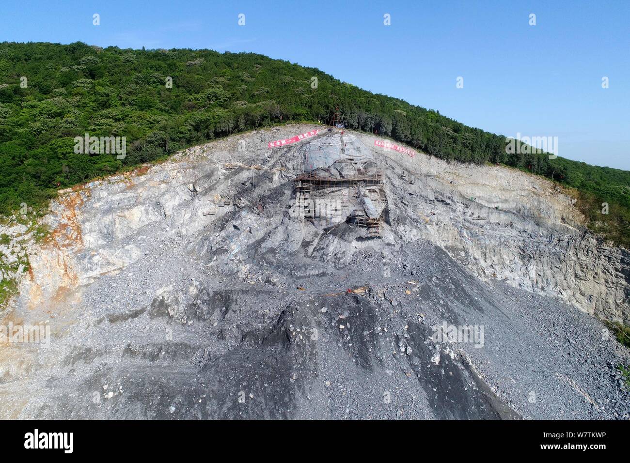 Sculptures of Fuxi, a culture hero in Chinese legends and mythology and ...