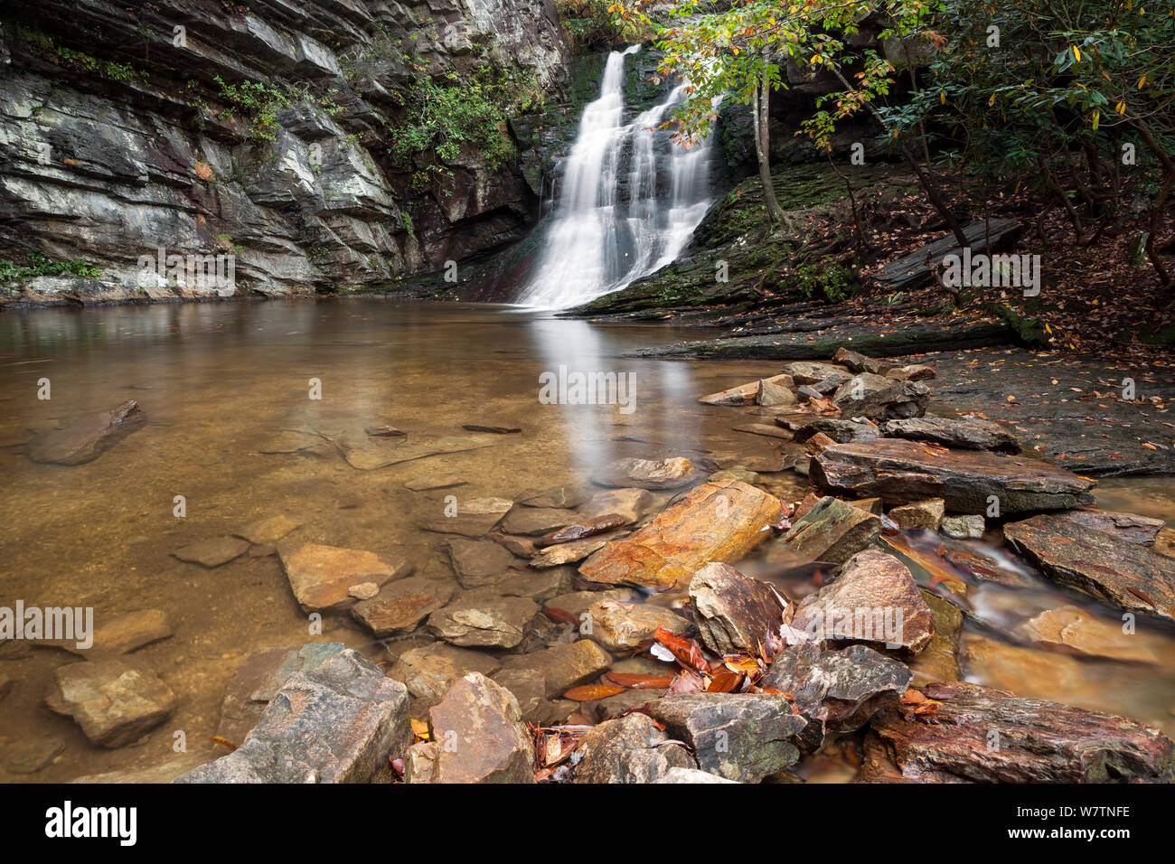 Lower Cascades Falls in Hanging Rock State Park. North Carolina, USA ...