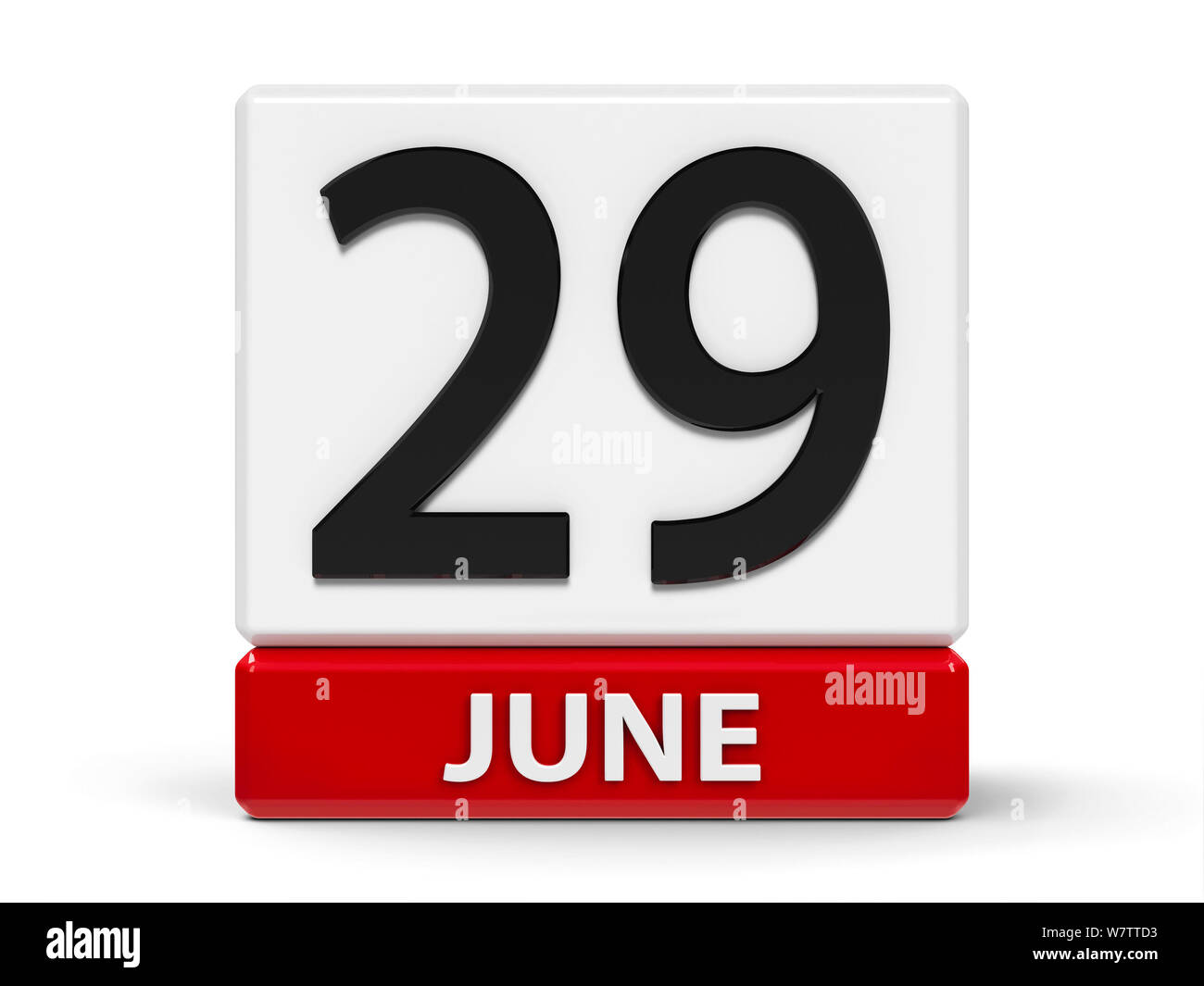 Red and white calendar icon from cubes - The Twenty Ninth of June - on ...