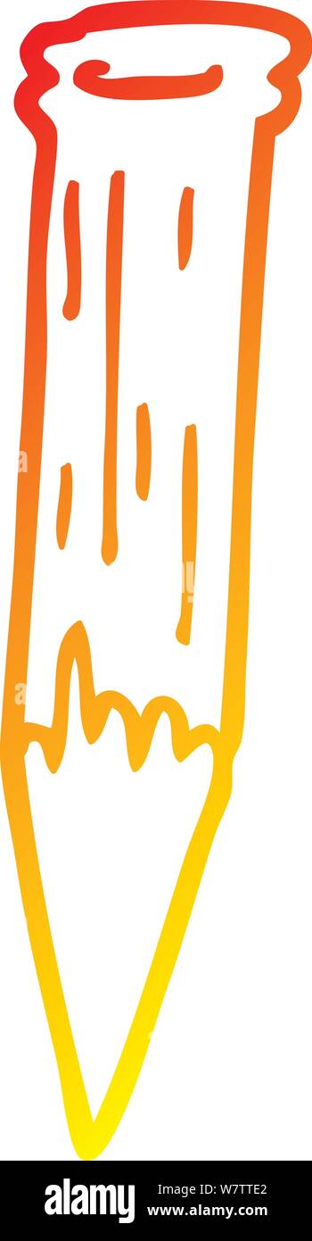 warm gradient line drawing of a cartoon wooden stake Stock Vector Image ...