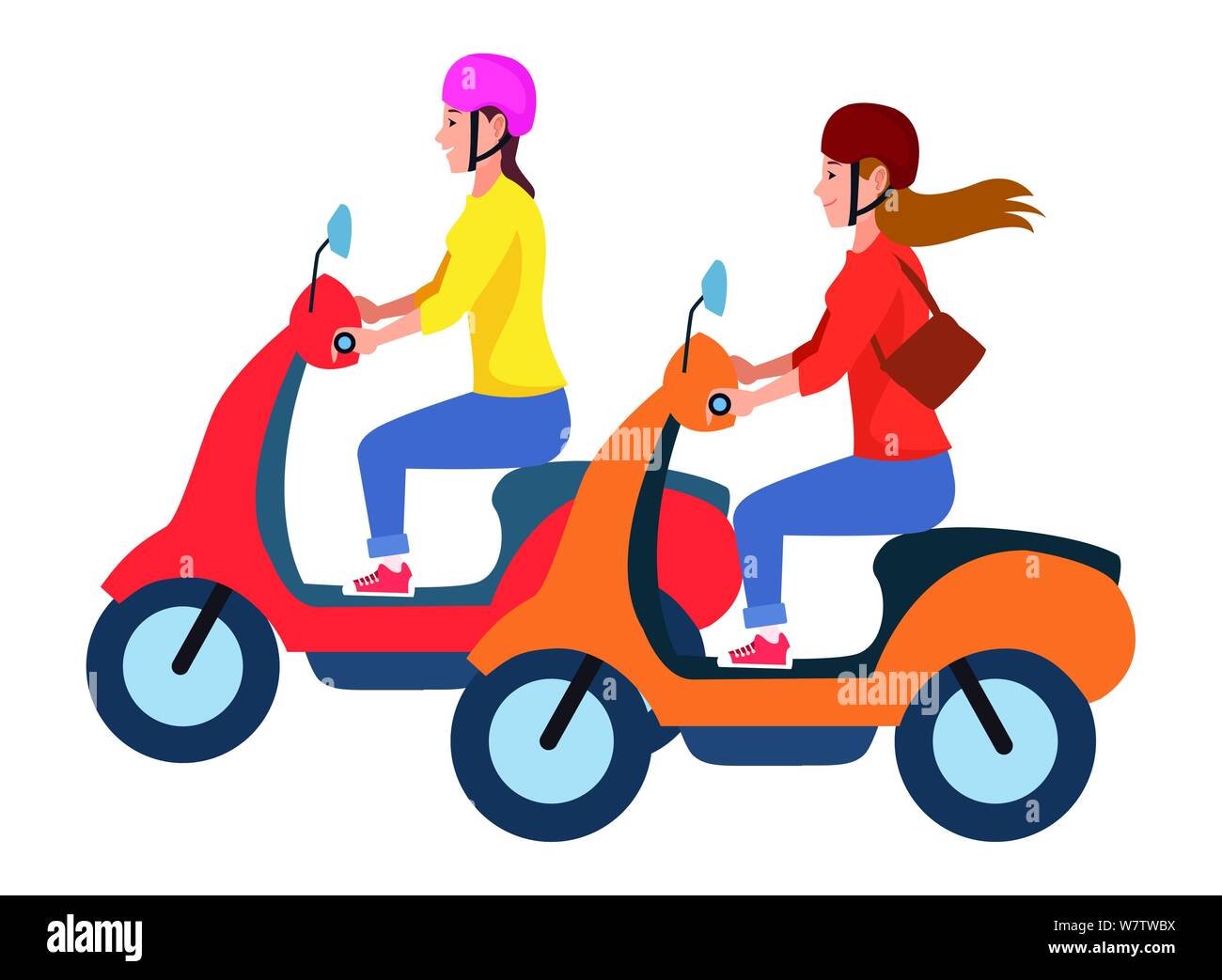 People riding scooters motorcycles cartoon Stock Vector Image & Art - Alamy
