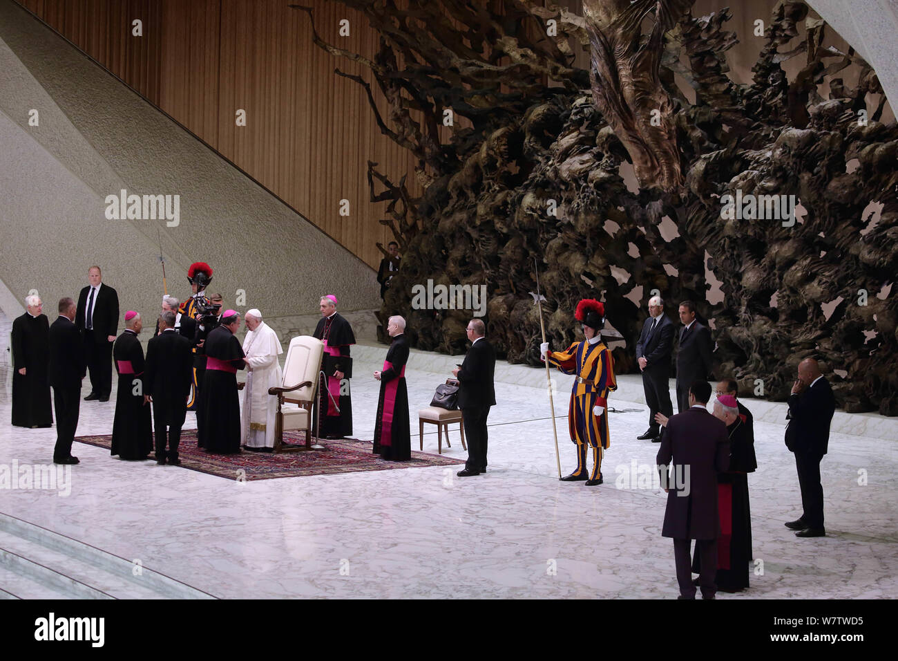 Vatican. 7th August, 2019. POPE FRANCIS during his wednesday general ...