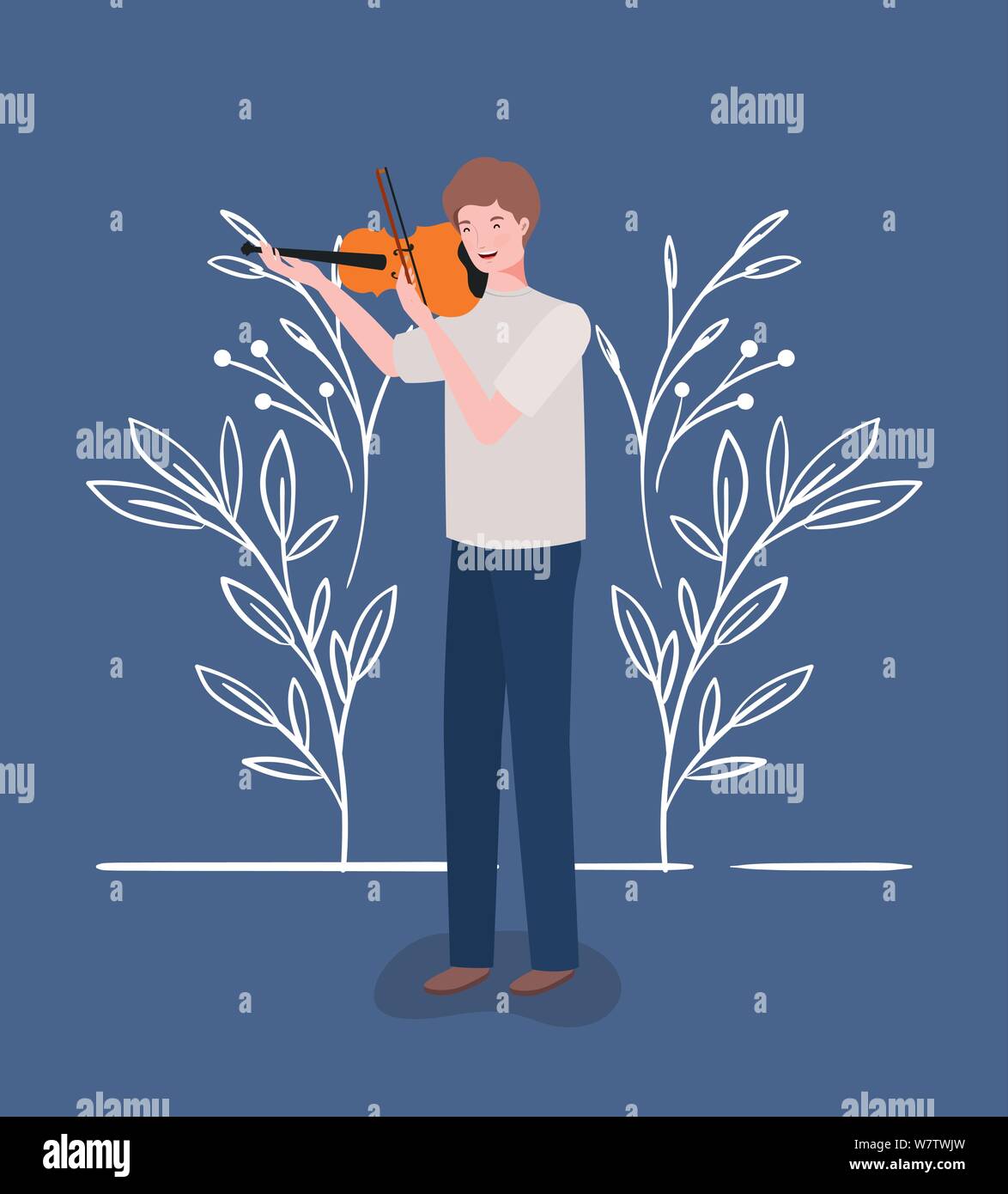 Woman Playing Fiddle Instrument Character Stock Vector Image And Art Alamy