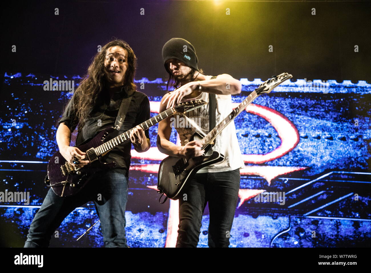 Members of British power metal band DragonForce perform during the ...