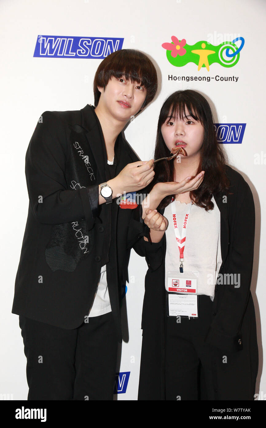 Singer and actor Kim Hee-chul, left, better known by the mononym ...