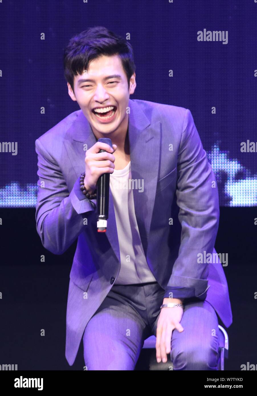 South Korean actor Kang Ha-neul attends a fan meeting in Taipei, Taiwan ...