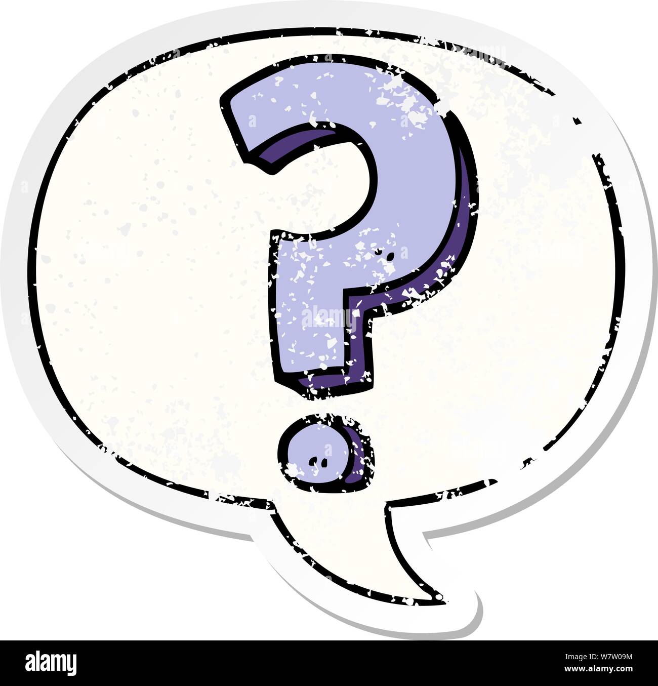 cartoon question mark with speech bubble distressed distressed old ...