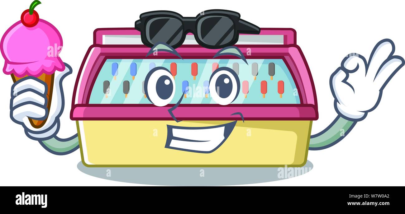 With ice cream ice cream freezer in a cartoon Stock Vector Image & Art ...
