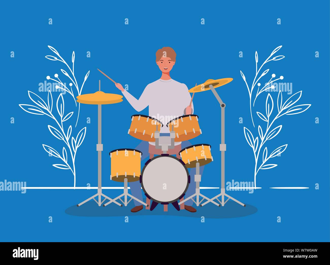 woman playing battery drums character Stock Vector Image & Art - Alamy