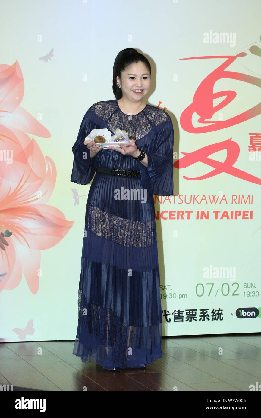 Japanese singer Rimi Natsukawa attends a press conference to promote ...