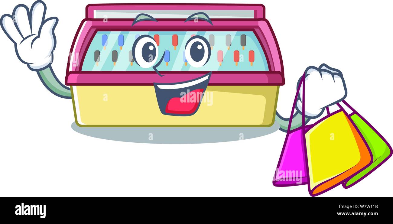 Shopping ice cream freezer in a cartoon Stock Vector Image & Art - Alamy