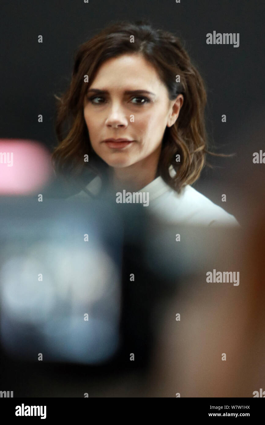 English singer and socialite Victoria Beckham attends a promotional ...