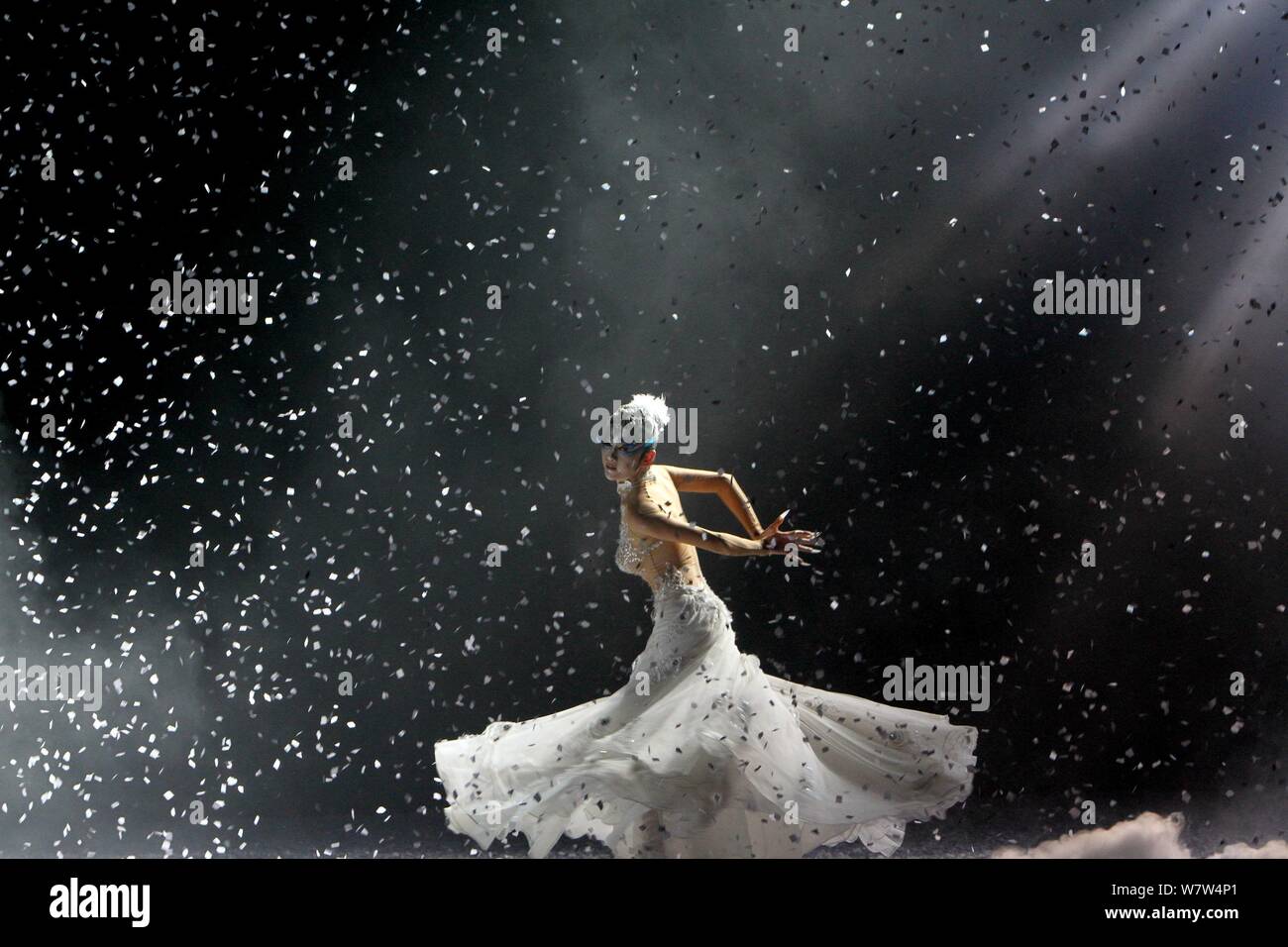 Chinese dancer Yang Liping performs during a performance of her latest ...
