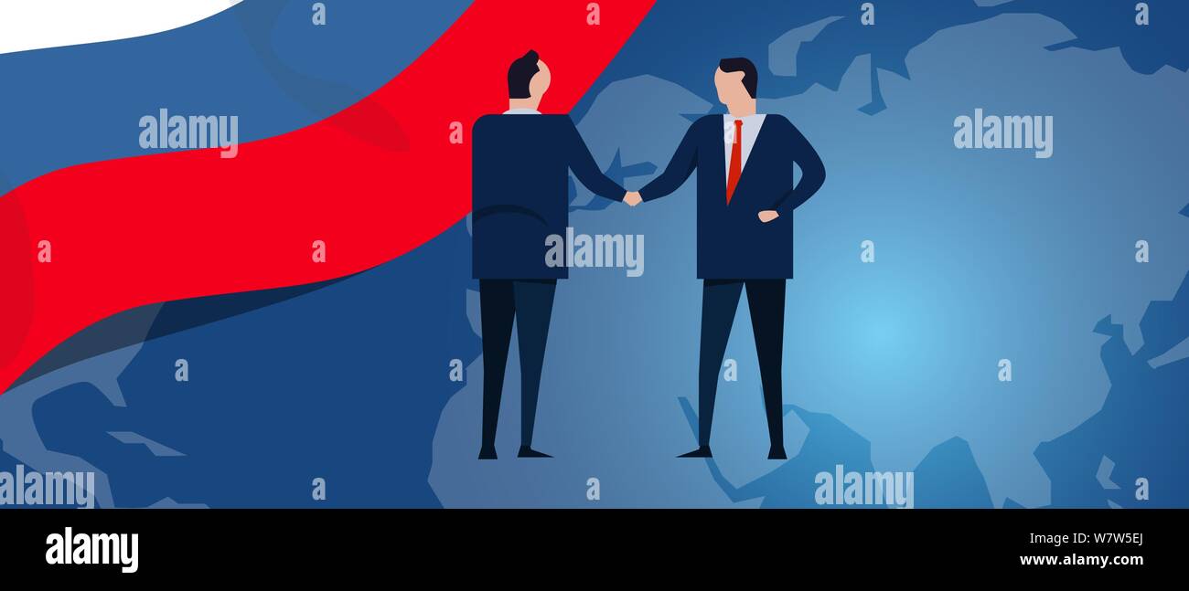 Russia international partnership. Diplomacy negotiation. Business ...