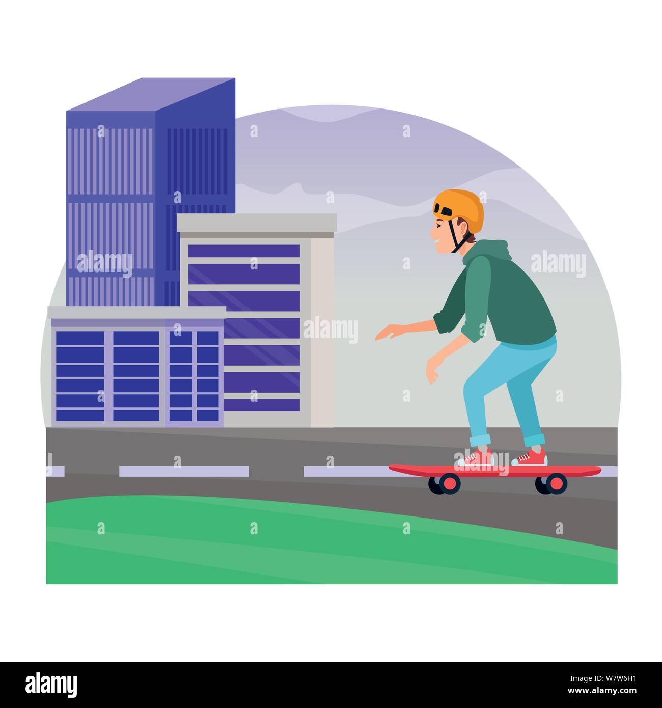 Riding skateboard man street Cut Out Stock Images & Pictures - Alamy