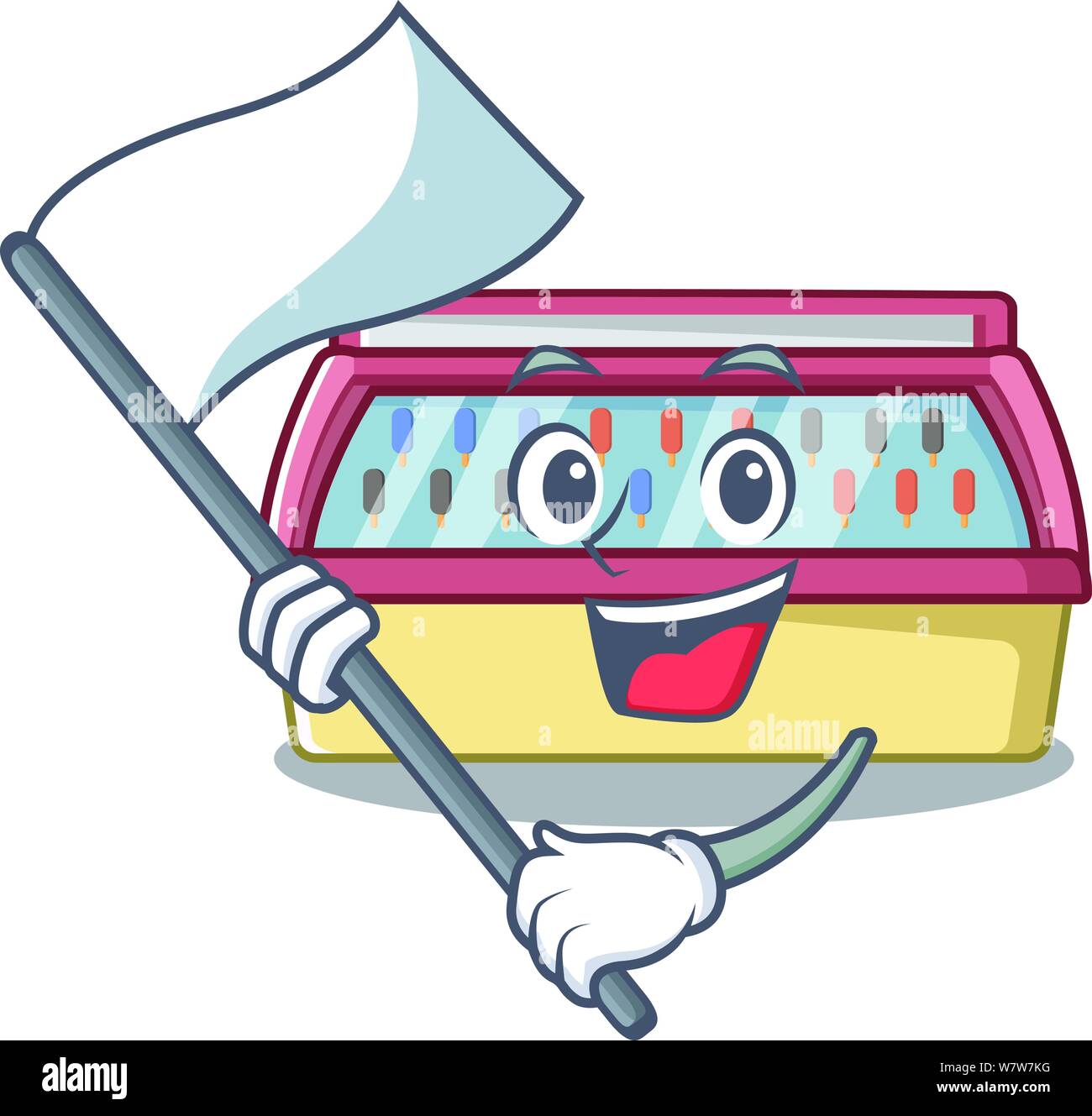 With flag ice cream freezer in cartoon shop Stock Vector Image & Art ...