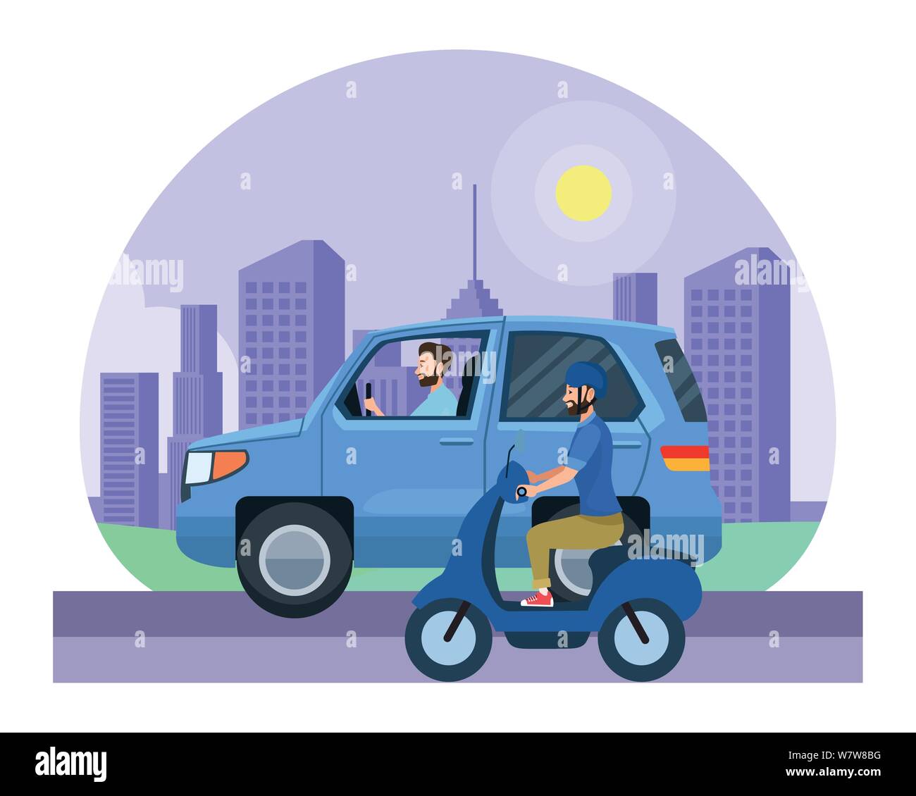 Delivery drivers scooter Stock Vector Images - Alamy