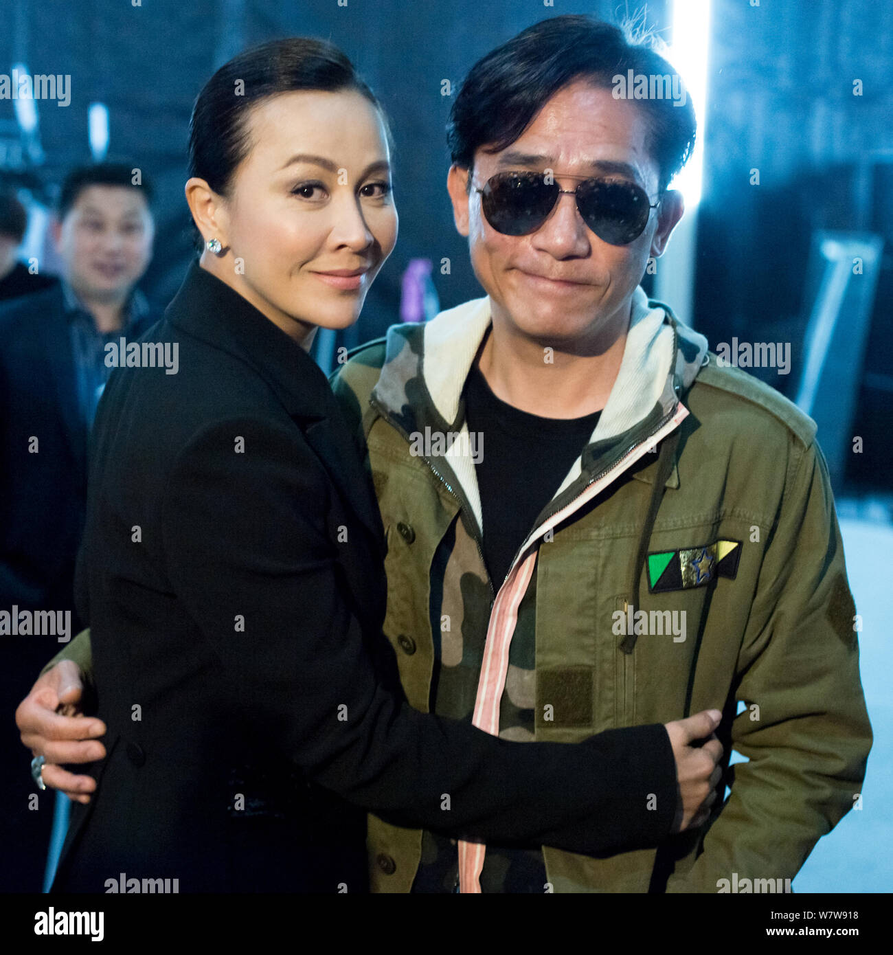 Hong Kong actress Carina Lau, left, and her actor husband Tony leung ...