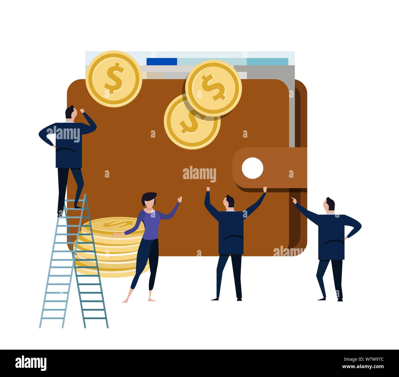 Big Wallet With Small People Business Man Around It Concept Of Office big-wallet-with-small-people-business-man-around-it-concept-of-office
