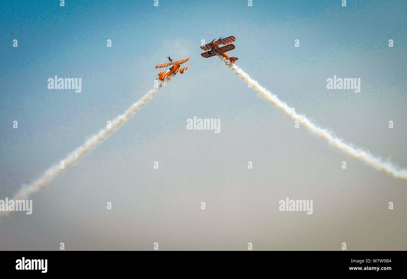 British aerobatics and wingwalking team AeroSuperBatics perform the ...
