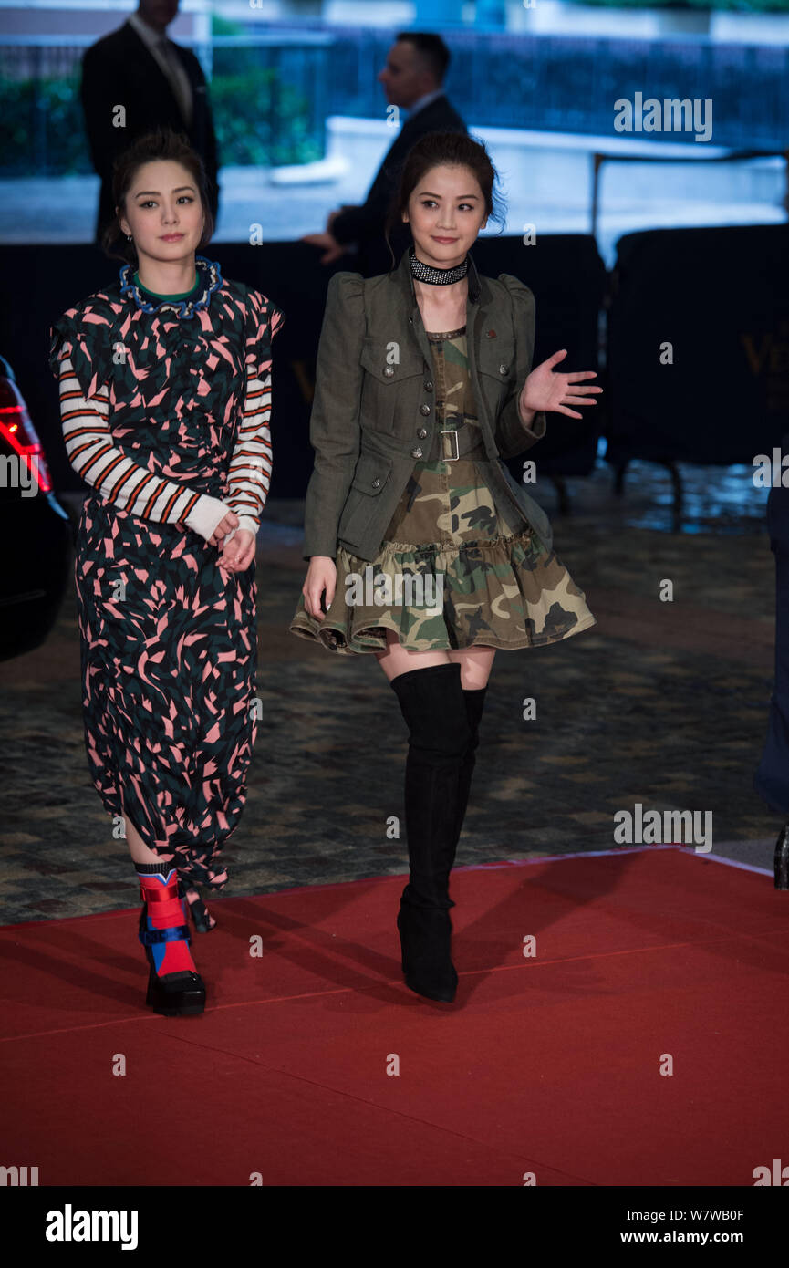 Singers and actresses Gillian Chung, left, and Charlene Choi of Hong ...