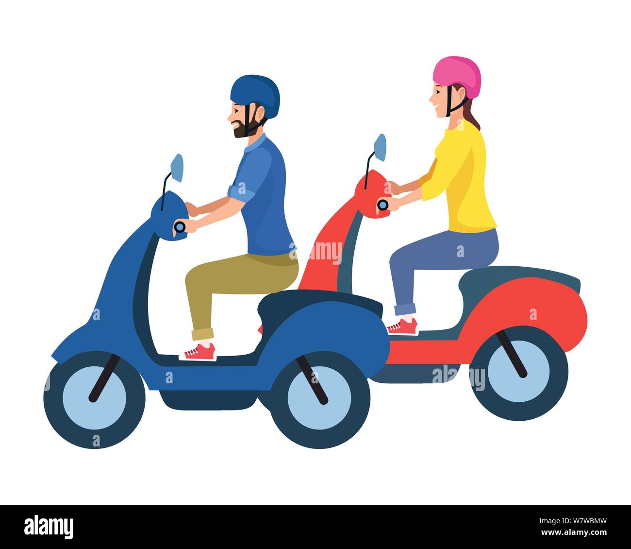 People riding scooters motorcycles cartoon Stock Vector Image & Art - Alamy