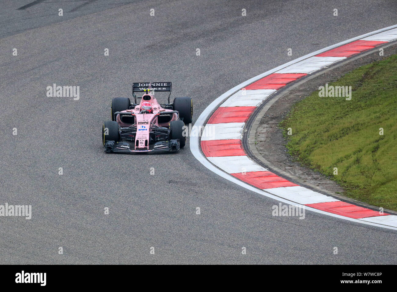 Mexican F1 driver Sergio Perez of Force India competes during the 2017 ...