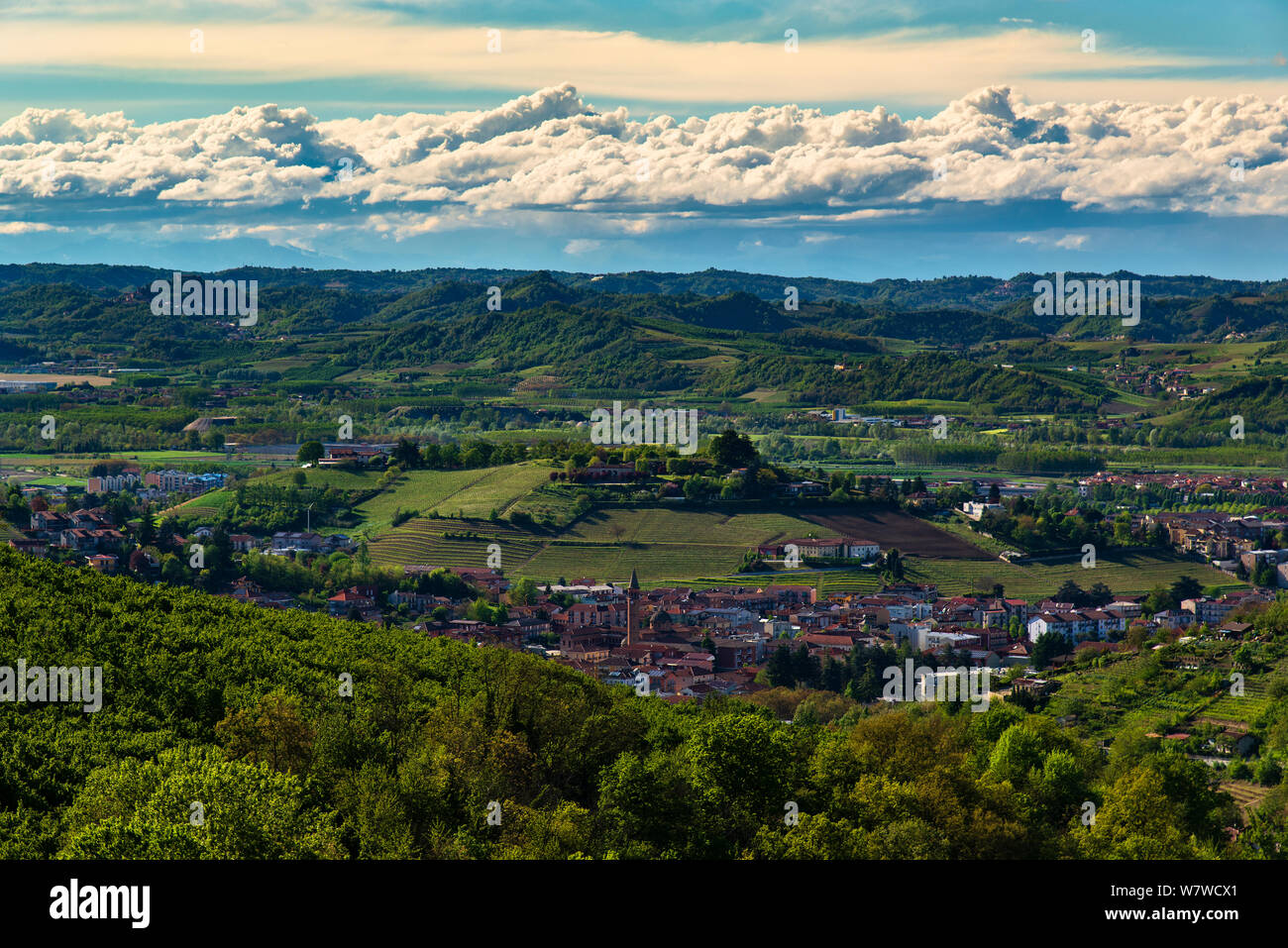 Alba, Piedmont, Italy, city in the heart of the Langhe view from above ...