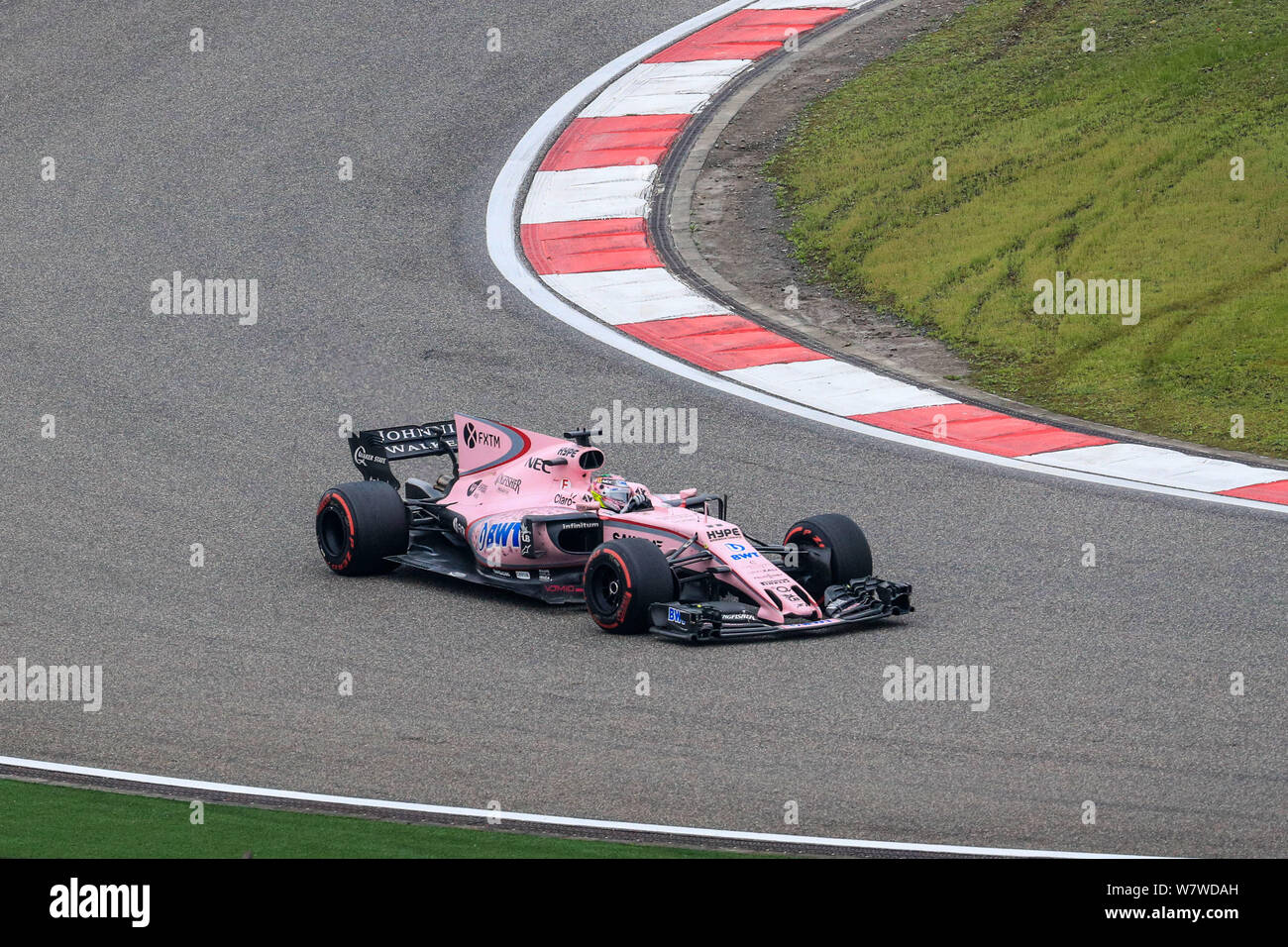 Mexican F1 driver Sergio Perez of Force India competes during the 2017 ...