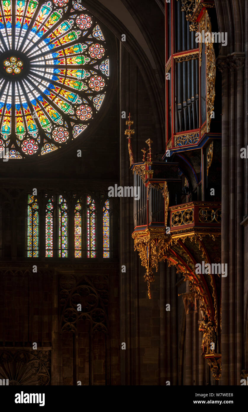 Straßburger Münster, Cathédrale Notre-Dame de Strasbourg, Innenraum ...