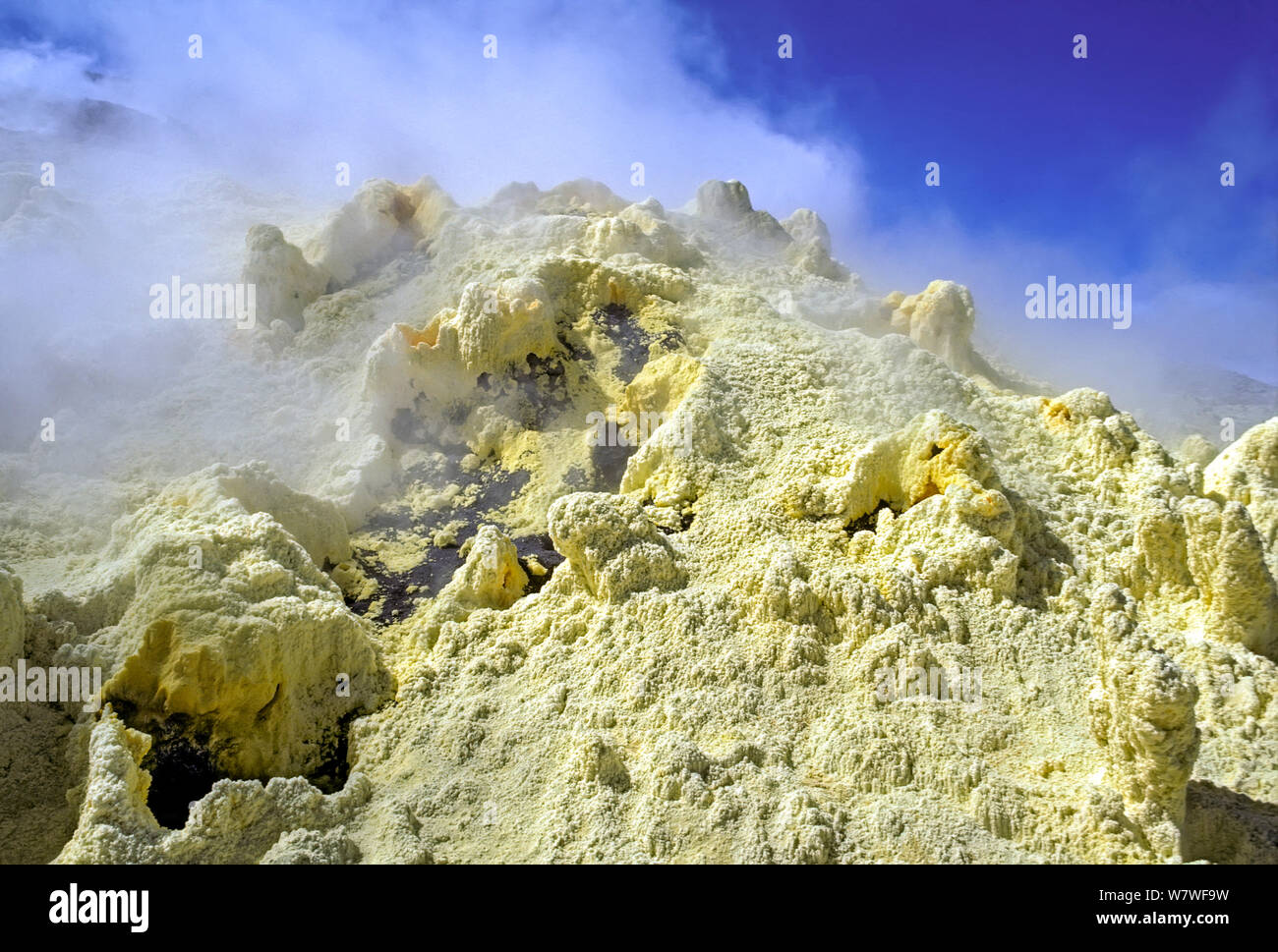 Sulphur fumaroles inside caldera of Sierra Negra Volcano, Galapagos ...