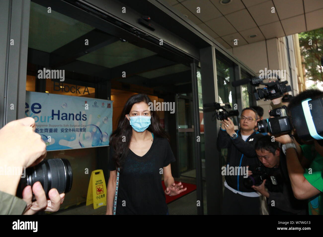 Hong Kong actress Elaine Ng Yi-Lei is interviewed after seeing Etta Ng ...