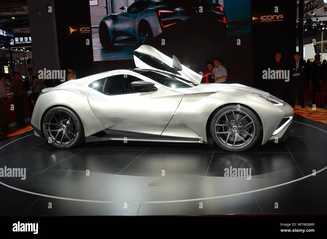 A Vulcano Titanium super sports car of Icona is on display during the ...