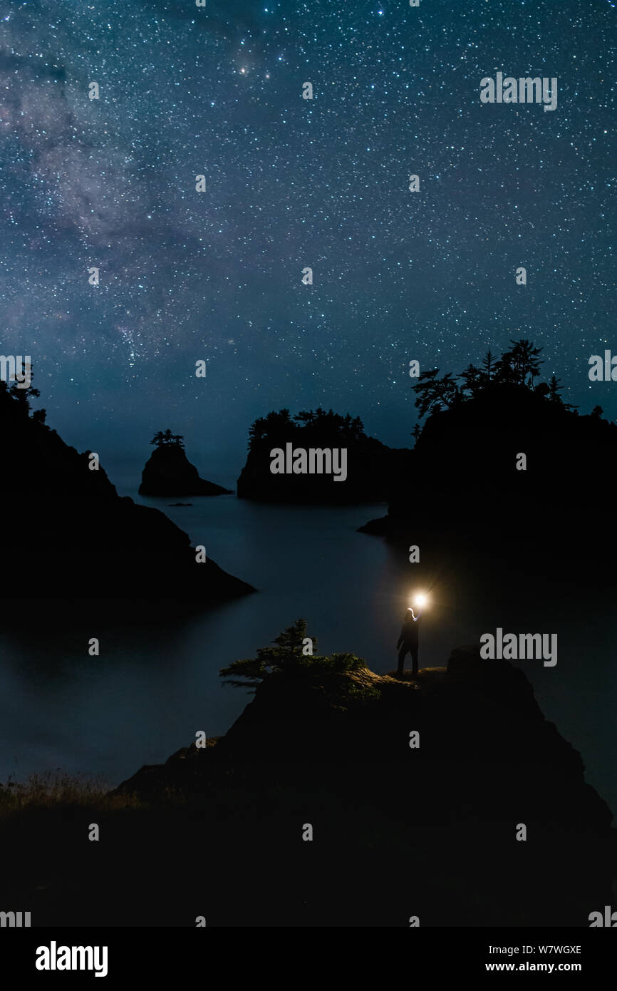 This is the picture of Secret Beach Oregon at Night with Stars and ...