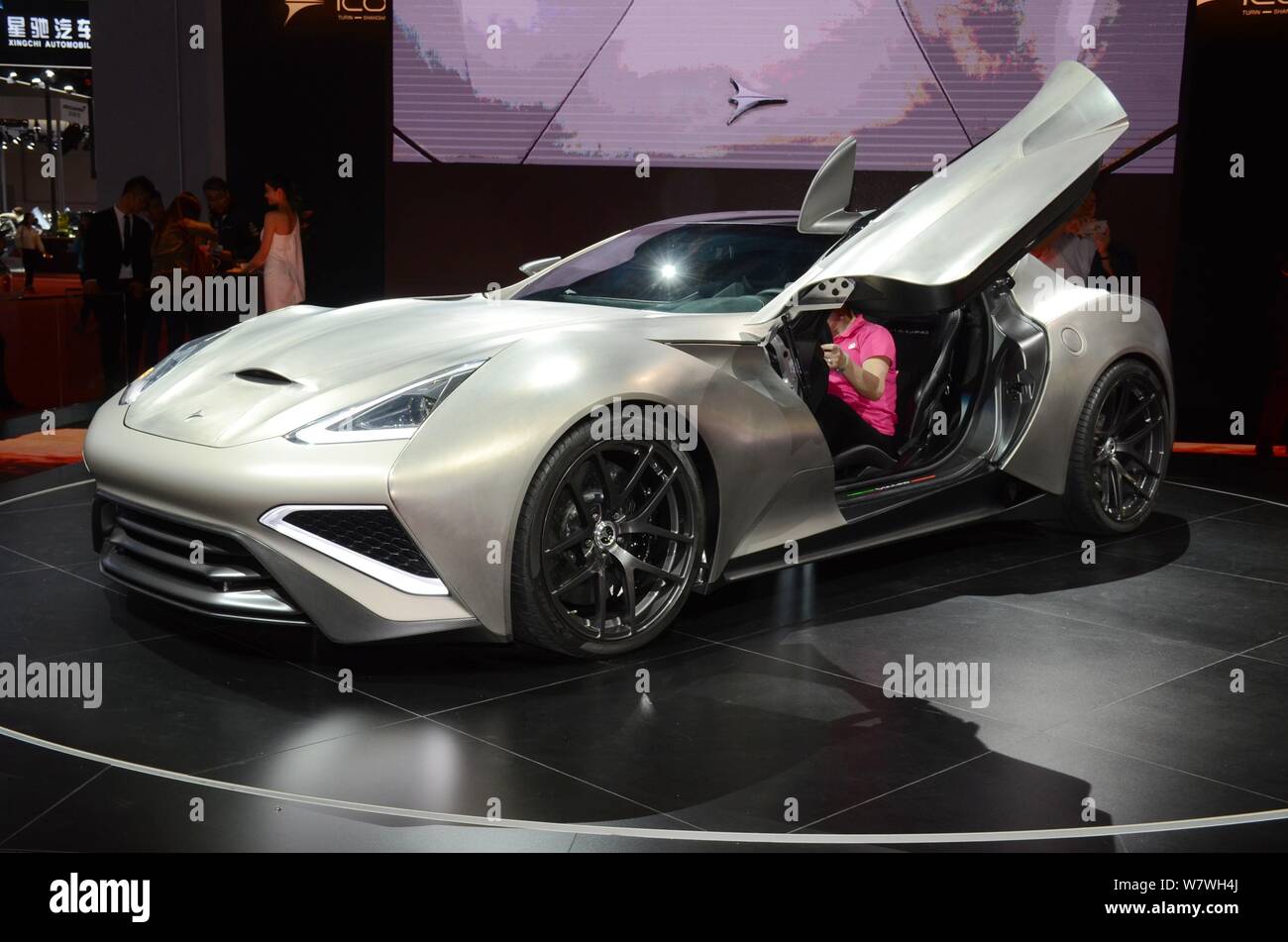 A Vulcano Titanium super sports car of Icona is on display during the ...