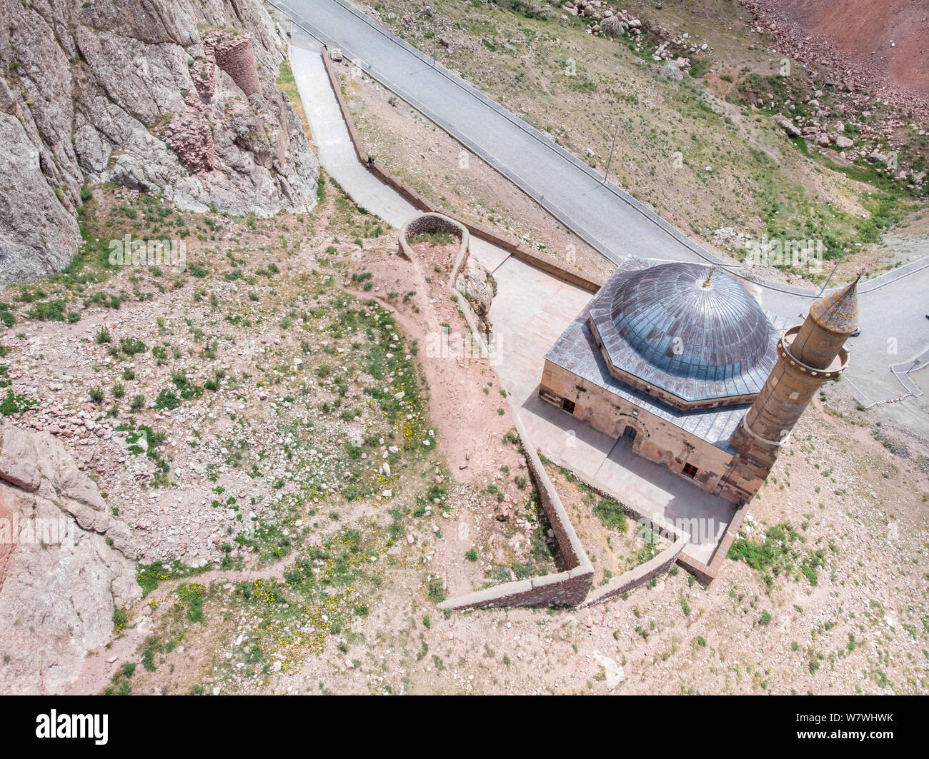 Aerial view of Eski Bayezid Cami, mosque located near Ishak Pasha ...