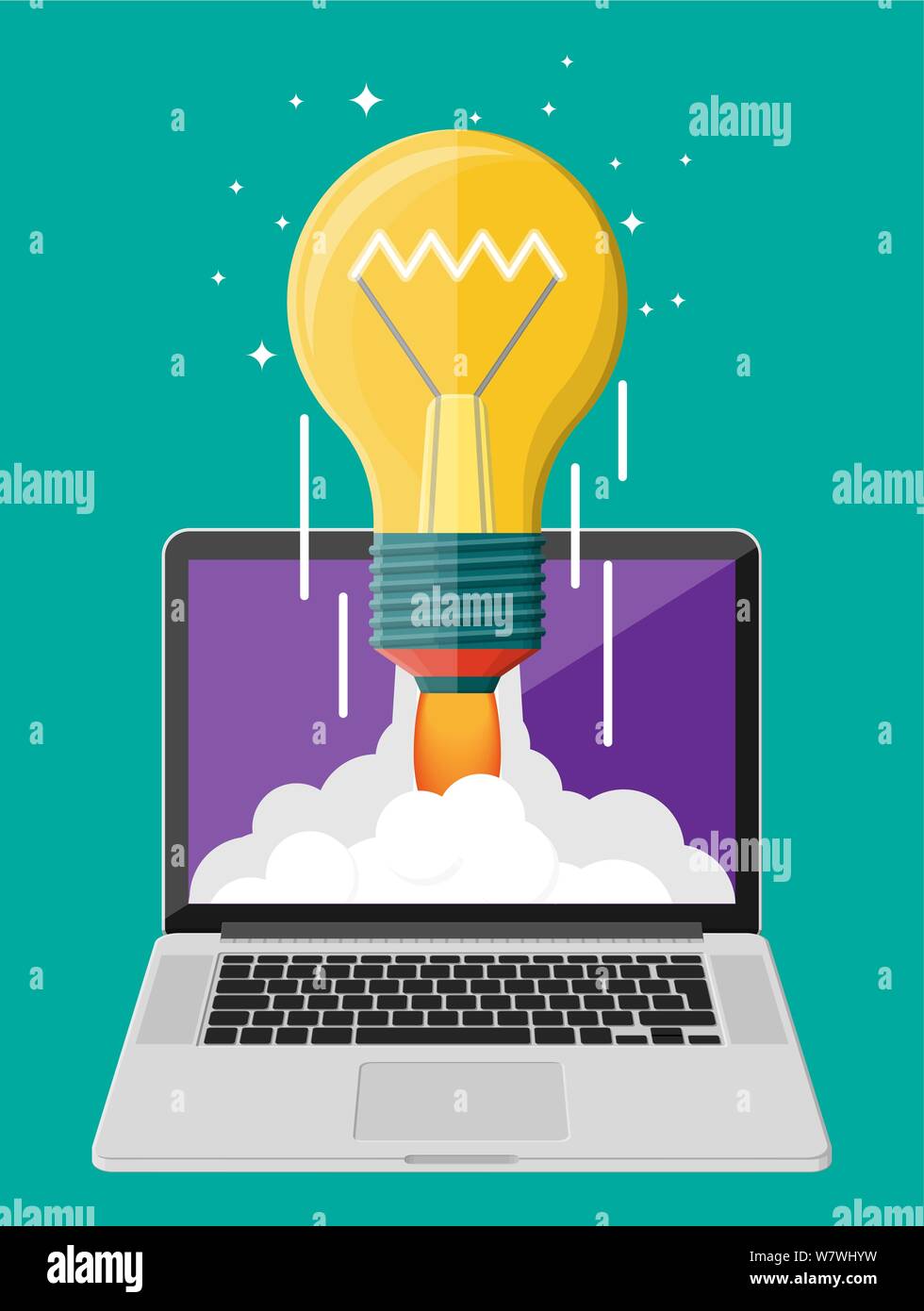 Illustration rocket launching from Stock Vector Images - Alamy