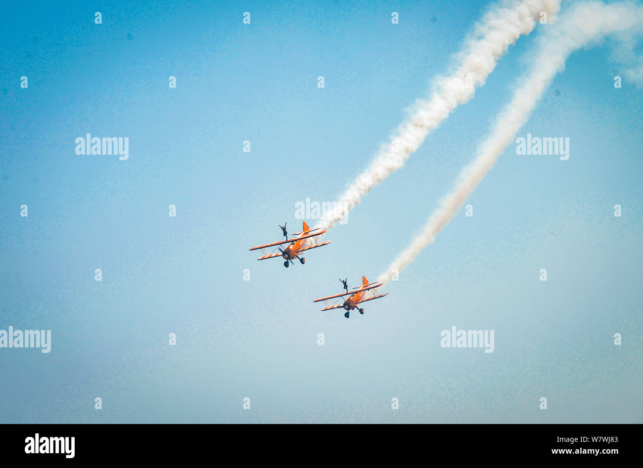 British aerobatics and wingwalking team AeroSuperBatics perform the ...