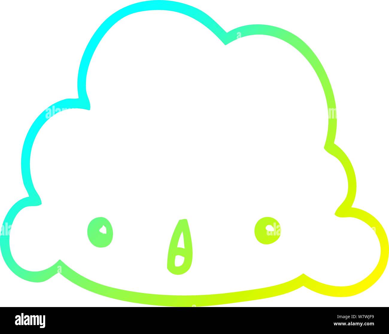cold gradient line drawing of a cartoon cloud Stock Vector Image & Art ...