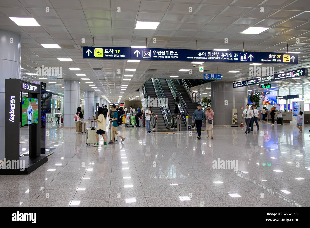 Busan, Korea - June 22, 2019 : Interior of Gimhae International Airport ...