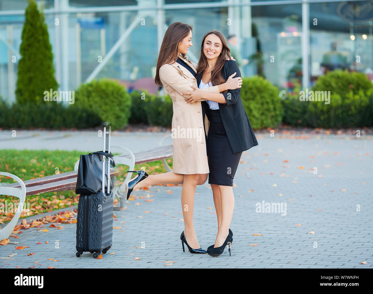 Friend welcome back by embracing airport. hall international missing ...