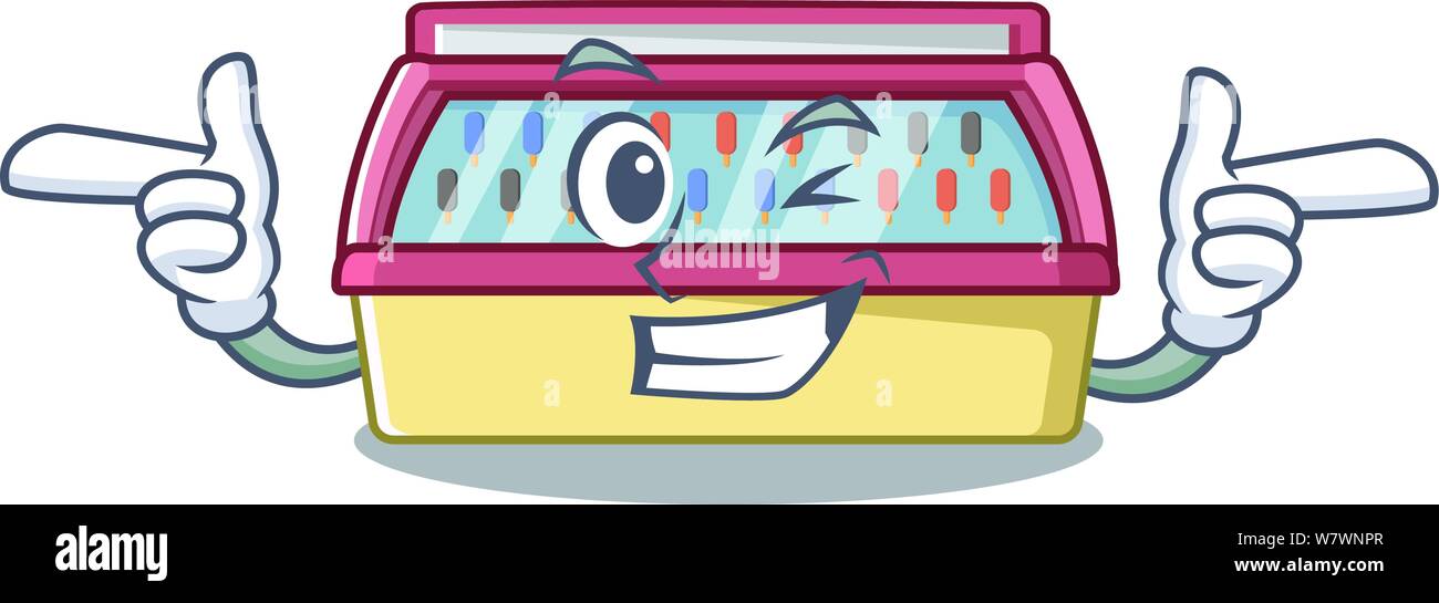 Wink ice cream freezer in a cartoon Stock Vector Image & Art - Alamy