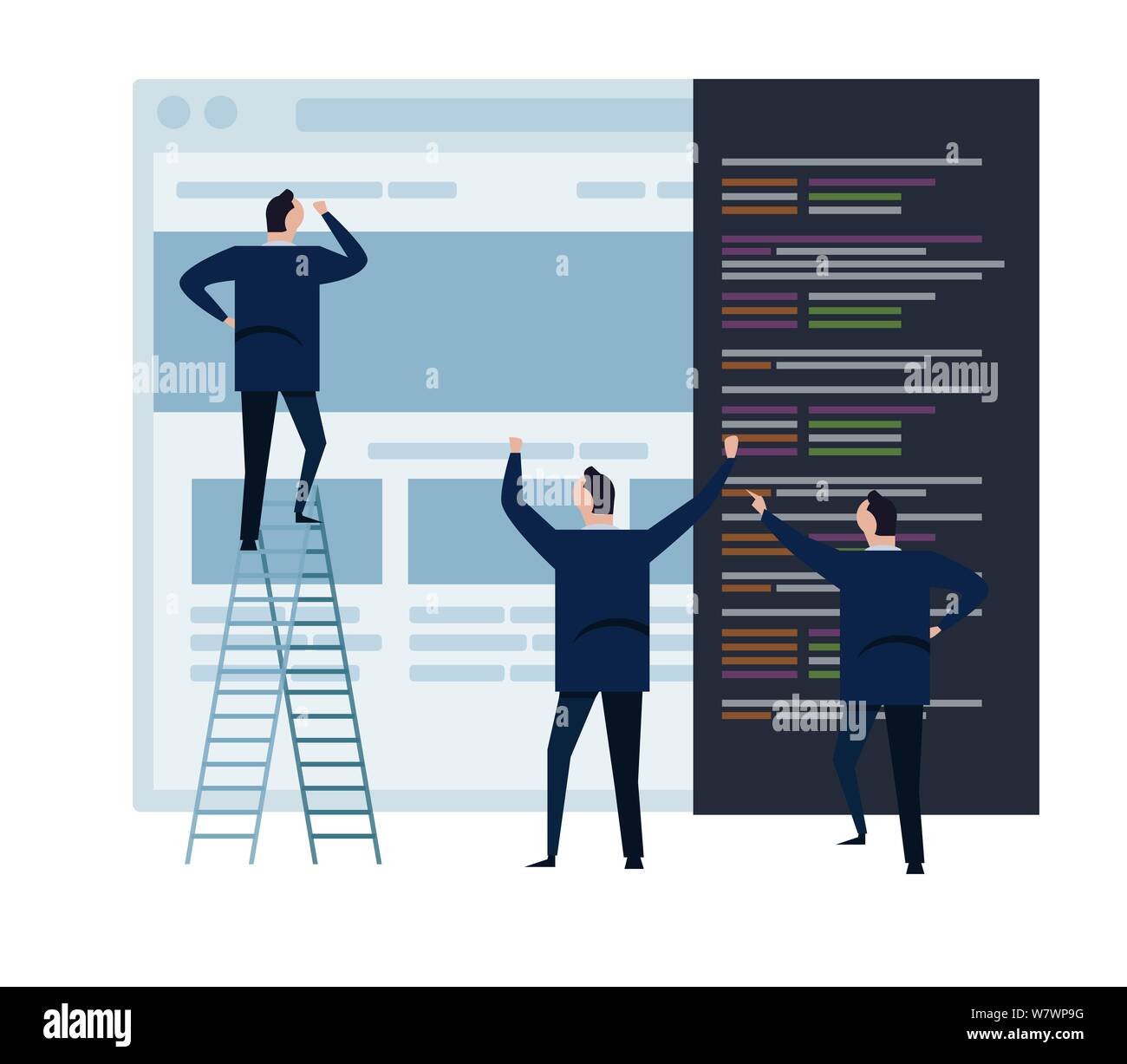 web develop and web design team ,and people business team working on ...